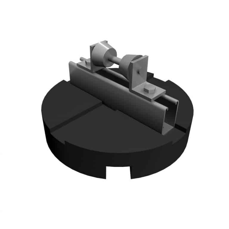 1-5/8'' Strut Support with Pipe Roller - Rooftop Support Systems